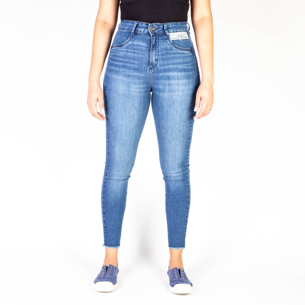 Jeans coral desflecado mujer amalia - Dolly